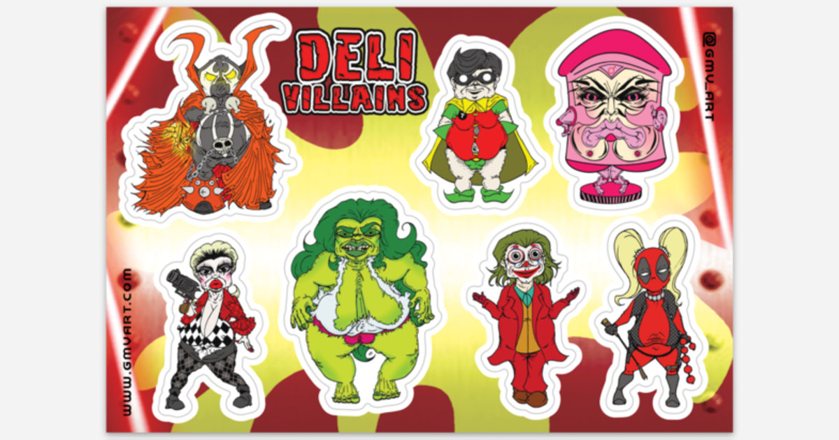 Deli Villains Sticker Sheet by Gio Vee | Sticker sheets | Sticker Mule Australia