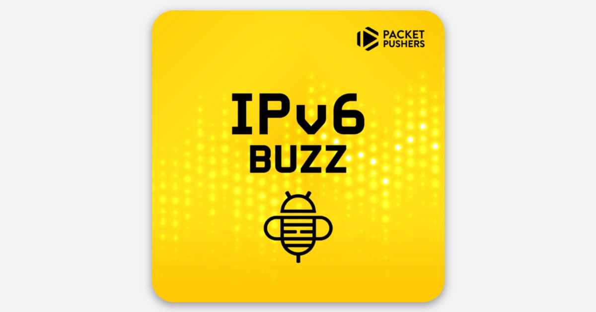 IPv6 Buzz Podcast Stickers by Packet Pushers | Rounded corner stickers | Sticker Mule Australia