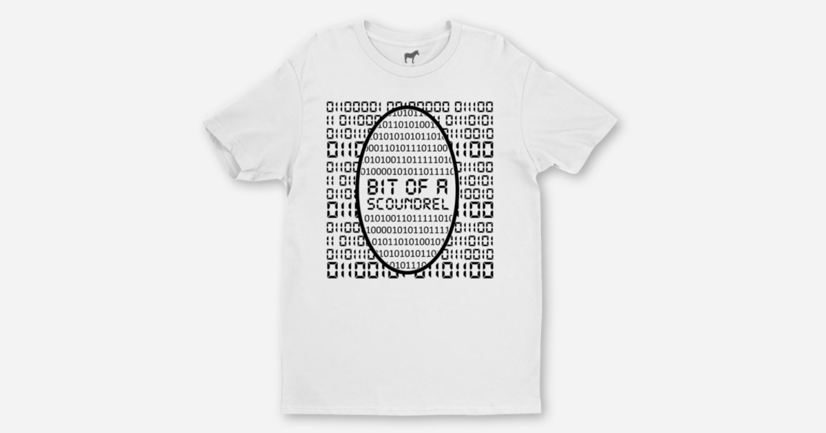 Bit Of A Scoundrel Black Text By Captain Cadge T Shirts Sticker