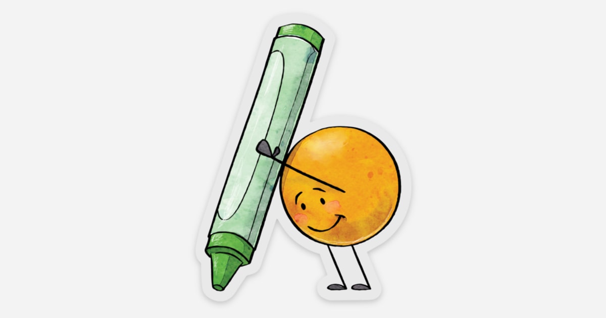 Dot Dude Coloring with Crayon por Sarah Pecorino | Clear stickers ...