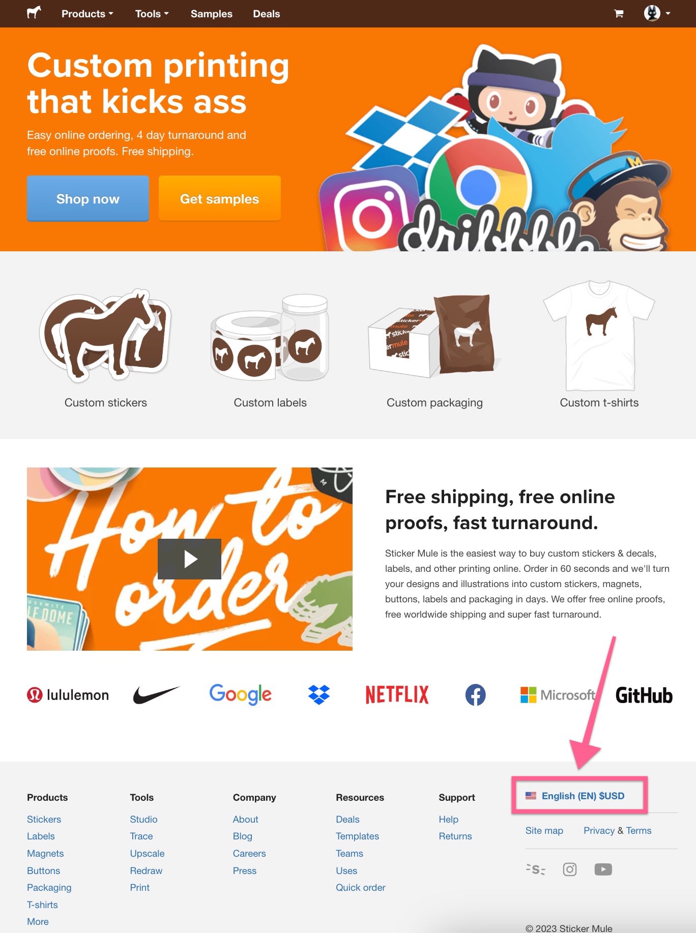 Can I change the language and currency on your website? | Sticker Mule